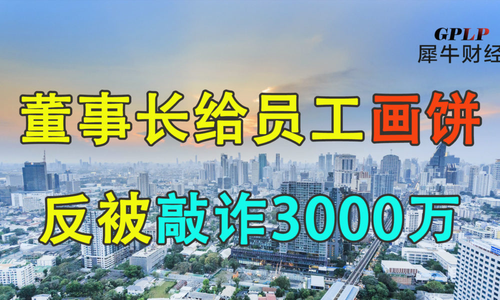 犀牛财经视频：上市公司董事长给员工画饼，反被敲诈3000万 | GPLP